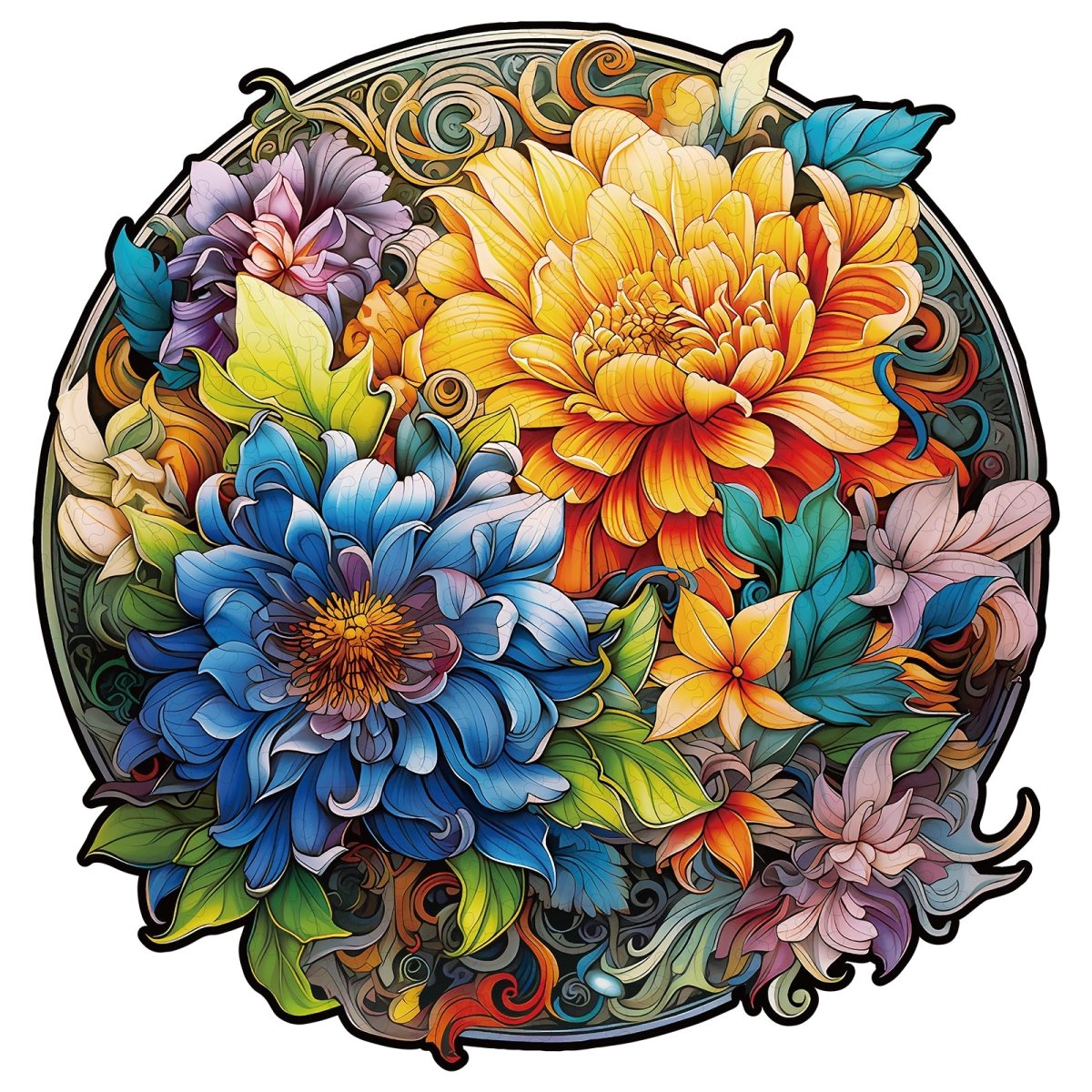 Prosperous Bloom Flower Wooden Jigsaw Puzzle - KAAYEE Puzzle